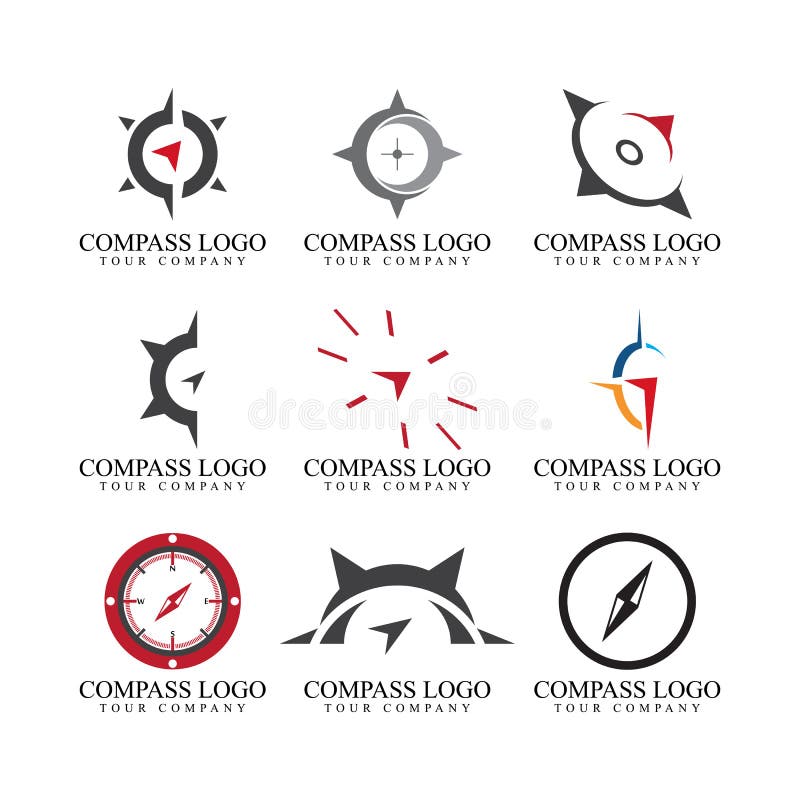 Compass Logo Template Vector Symbol Nature Stock Vector - Illustration ...