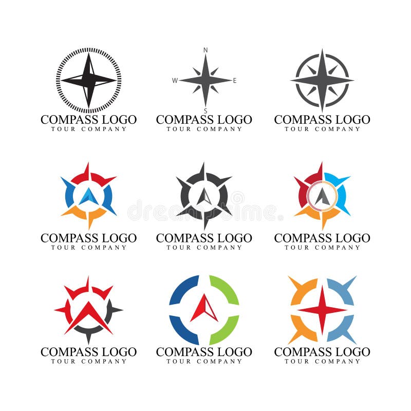 Compass Logo Template Vector Symbol Nature Stock Vector - Illustration ...