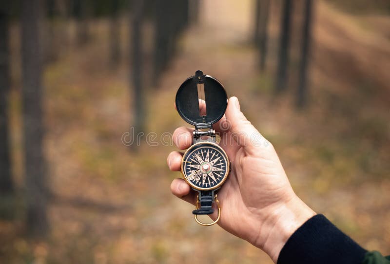 An Old Compass on the Right Corner ! Stock Image - Image of ancient ...