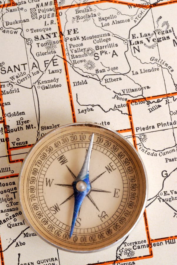 Compass on Map stock image. Image of direction, east, north - 1810303