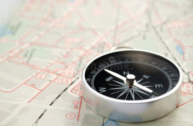 Compass and map stock photo. Image of voyage, geography - 27235978