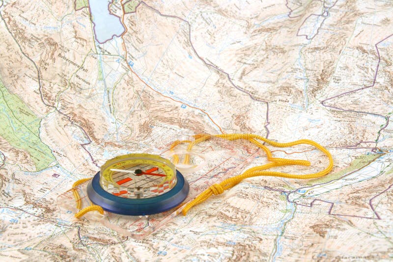 Compass on map stock photo. Image of travel, plan, searching - 3145908