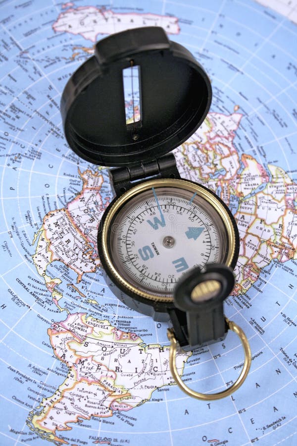 Travel Destination Mexico, Map with Compass Stock Image - Image of ...