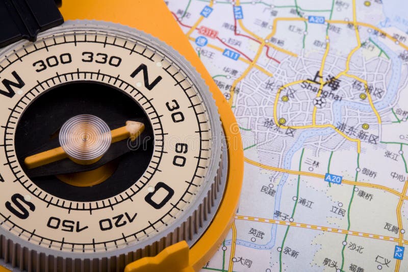 Compass over the map of UK stock photo. Image of instrument - 2698998