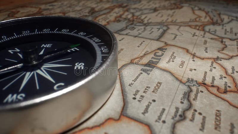 Compass on the Map of Africa. Stock Footage - Video of exploration ...