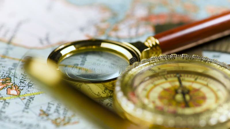 Compass on the map stock video. Video of background, earth - 94669843