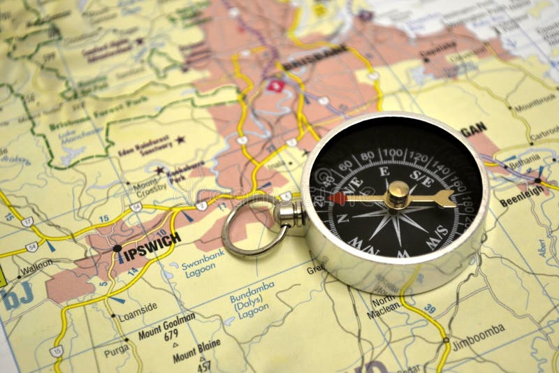 Compass on map stock image. Image of guidance, instrument - 31720127