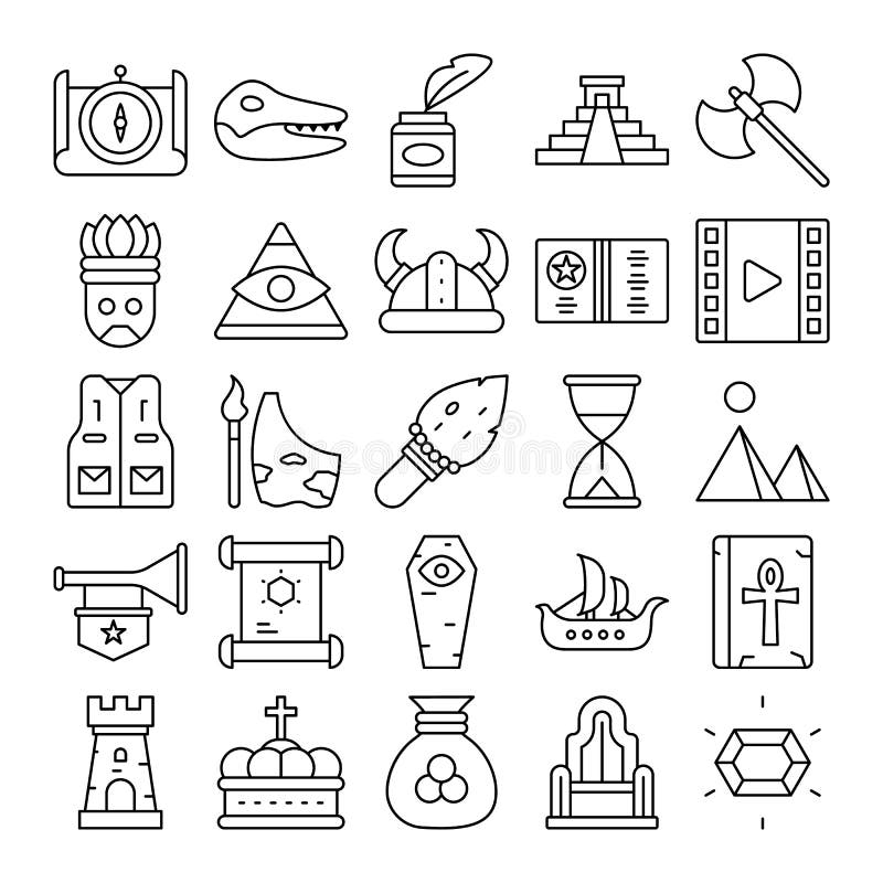 Compass, Map, Bone, Dinosaur, Quill, Pyramid, Battle Axe, Aztec ...