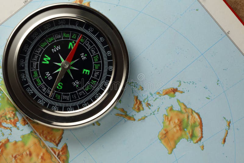 Travel Destination Mexico, Map with Compass Stock Image - Image of ...