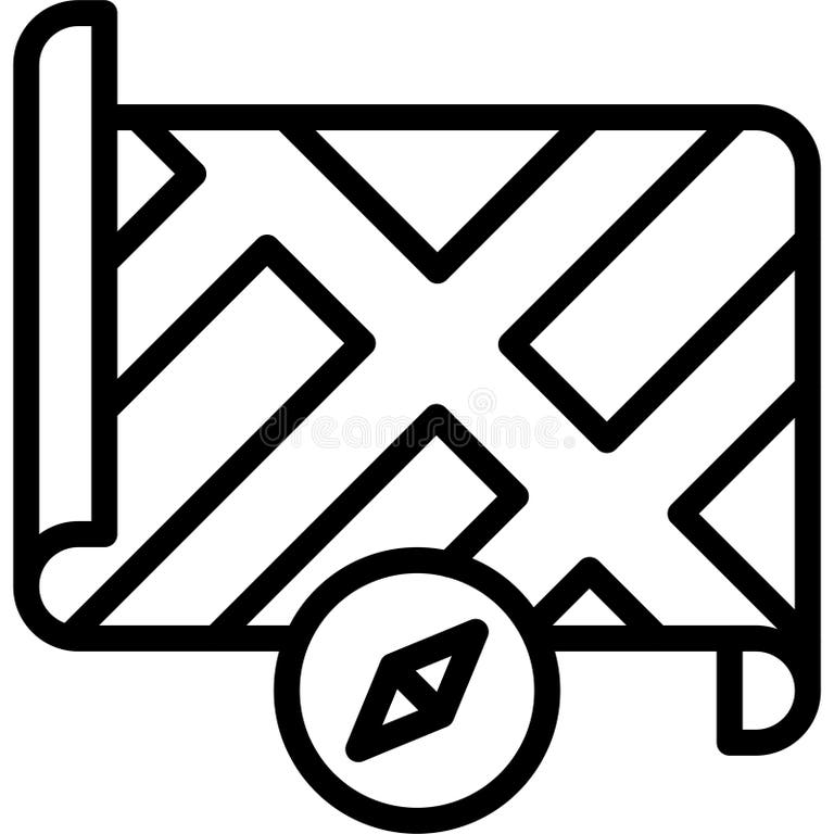 Compass and Map Icon, Location Map and Navigation Vector Stock Vector ...