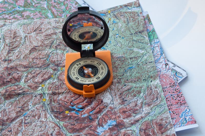 Compass and map. stock photo. Image of backgrounds, compass - 38933334