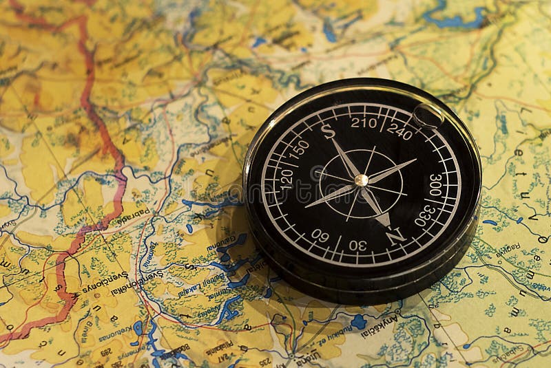 Compass and map stock photo. Image of globe, exploration - 64261666