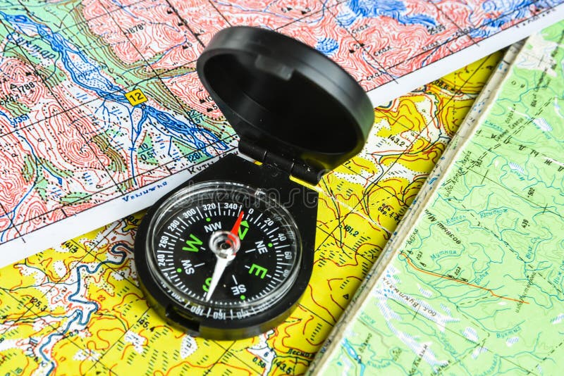 Compass and map stock photo. Image of cartography, journey - 157018642
