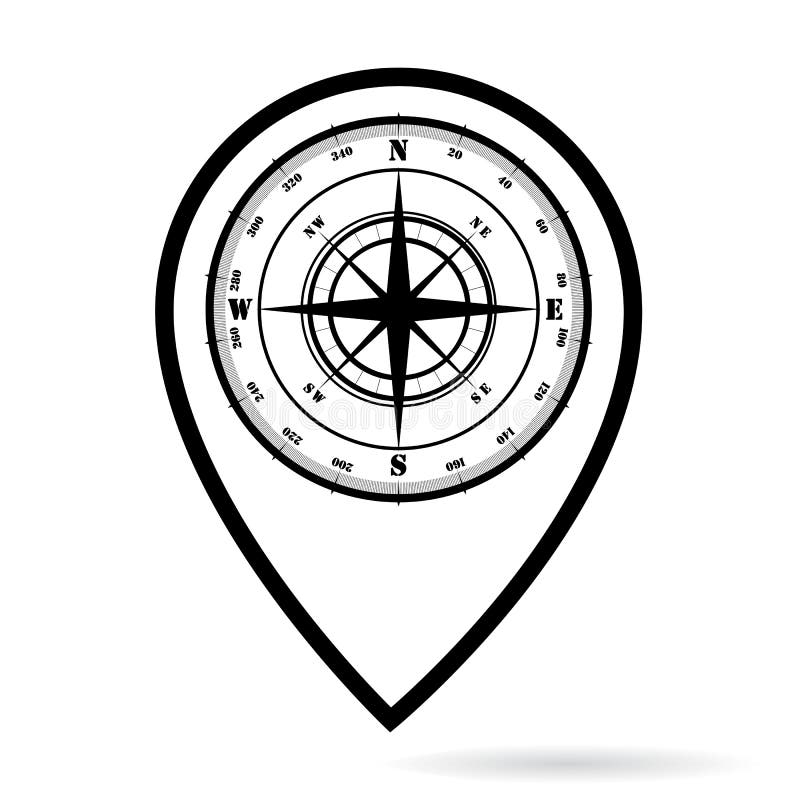 Compass_map_pin ilustración del vector. Ilustración de nearsighted ...