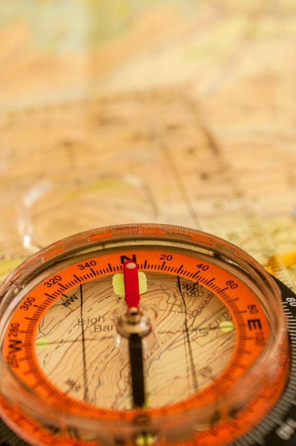 Compass on Map stock image. Image of north, confusion - 40140197