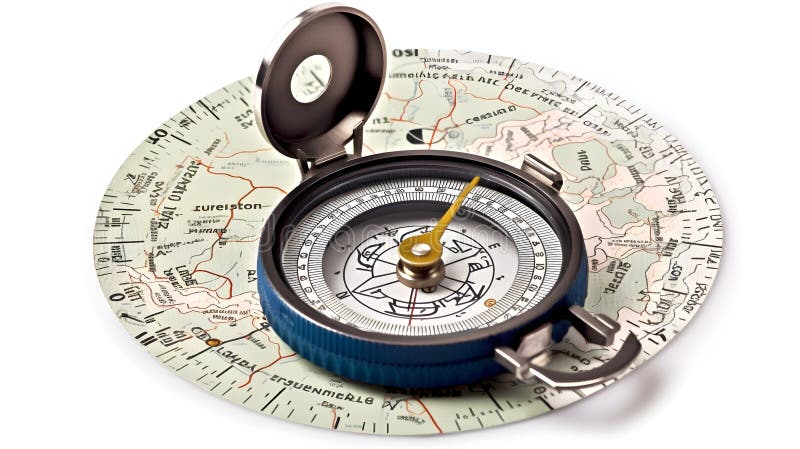 Compass and Map a Simple yet Essential Arrangement Stock Illustration ...