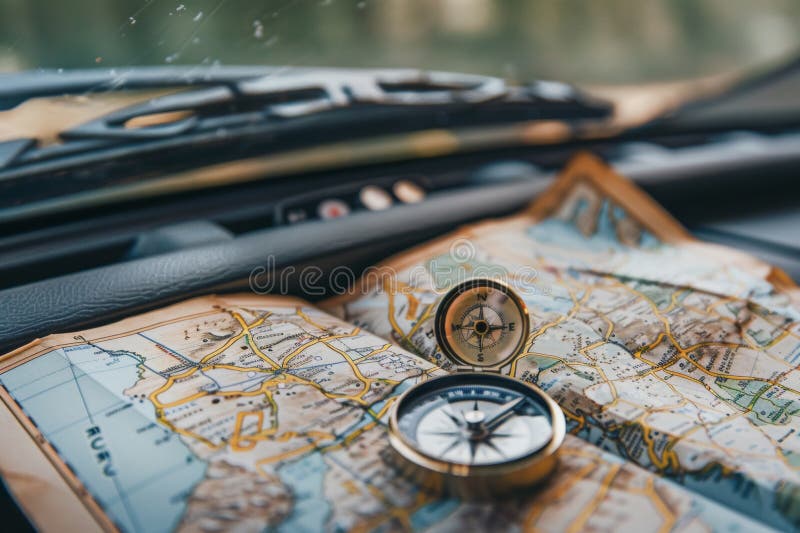 Road Trip Readiness Map Compass Stock Photos - Free & Royalty-Free ...