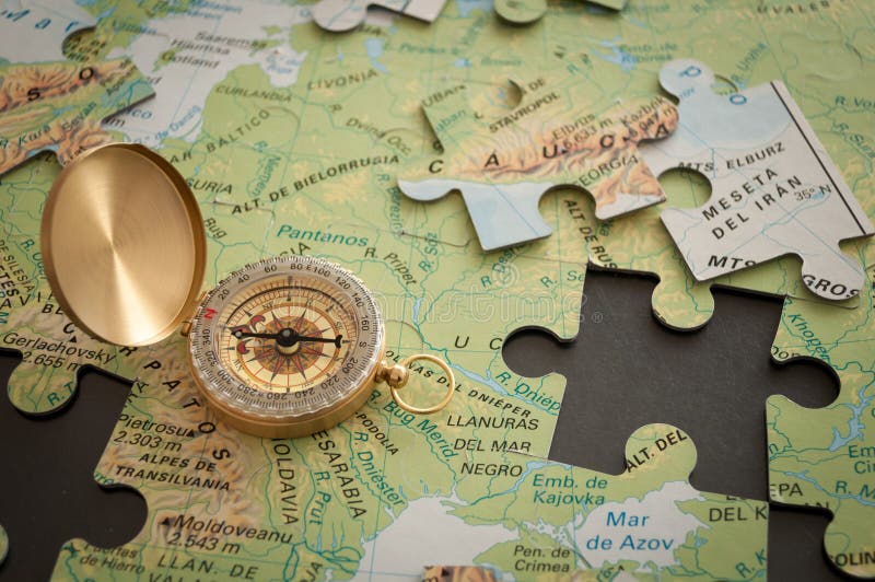 The compass on map stock photo. Image of navigation, design - 70230786