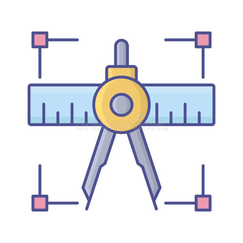 Compass Measure Vector Icon Which Can Easily Modify or Edit Stock ...