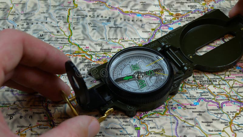 Compass for Measuring Distance between Points on Road Map. Device for ...