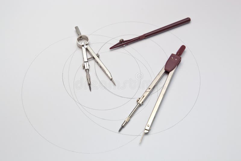 Compass for Measuring Distances and Drawing Circles and Arcs Stock ...