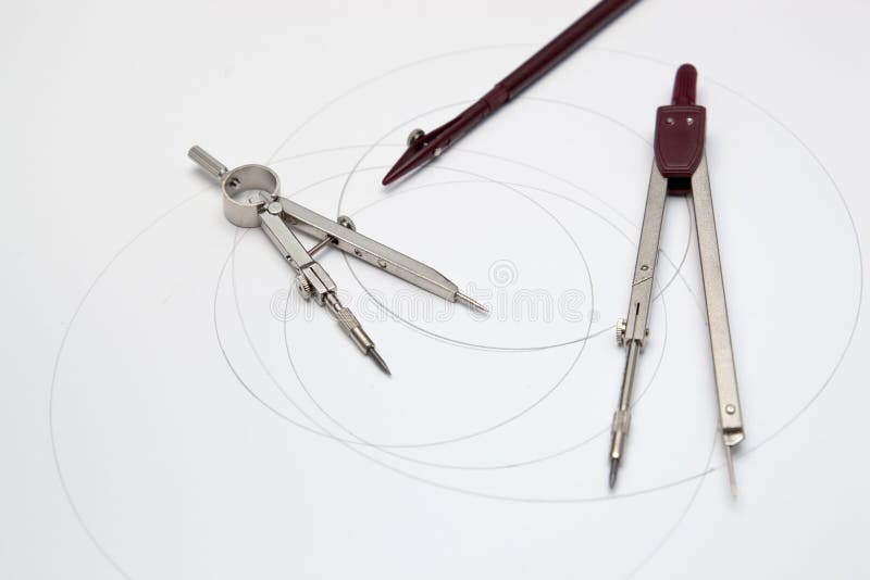 Compass for Measuring Distances and Drawing Circles and Arcs Stock ...