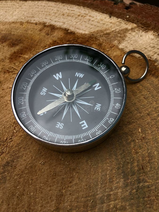 Compass, in Metal with Black Dial and Showing Some Cardinal Points in ...