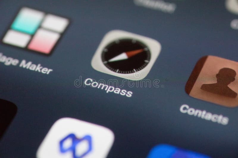 Compass Mobile App on a Smartphone Screen Editorial Image - Image of ...