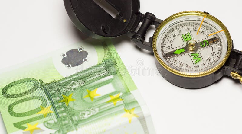 Compass and money stock photo. Image of success, banknotes - 56322532
