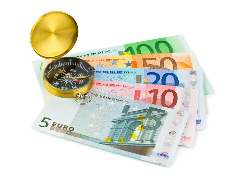 Compass and money stock image. Image of bank, magnet - 33982477