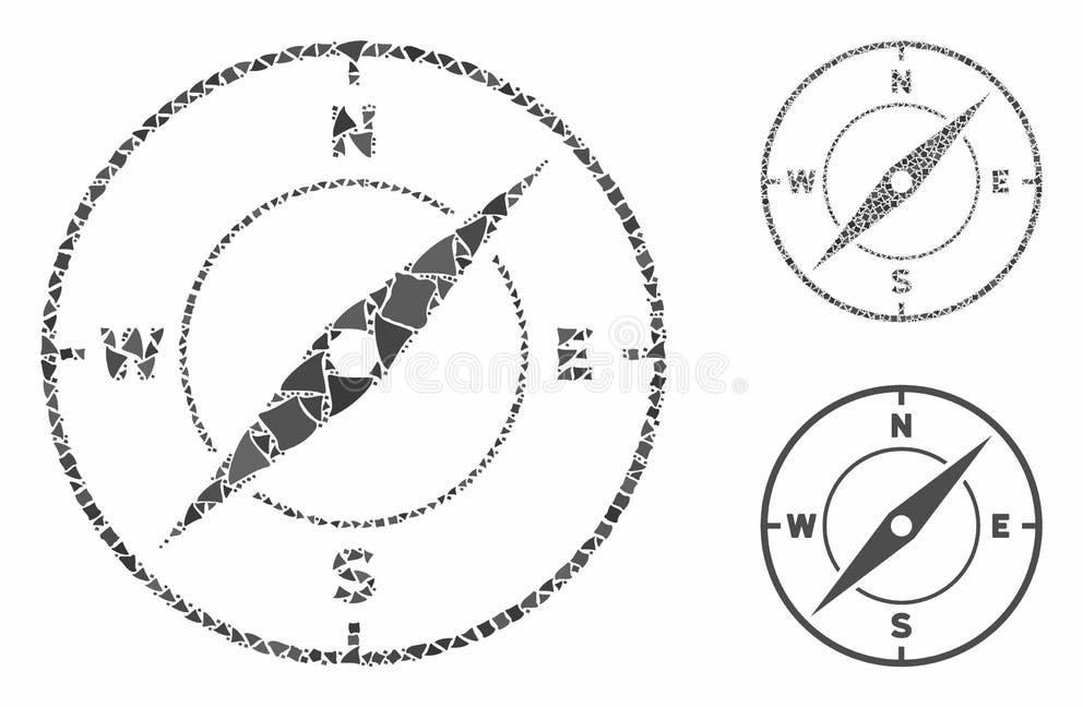Compass Mosaic Icon of Humpy Items Stock Illustration - Illustration of ...