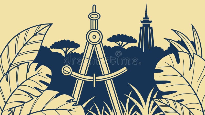 Compass in Mountain Forest Vector Art, Vector Design Generative AI ...