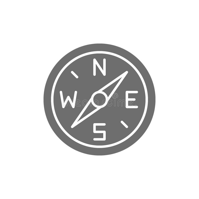 Compass, Navigation Grey Icon. Isolated on White Background Stock ...