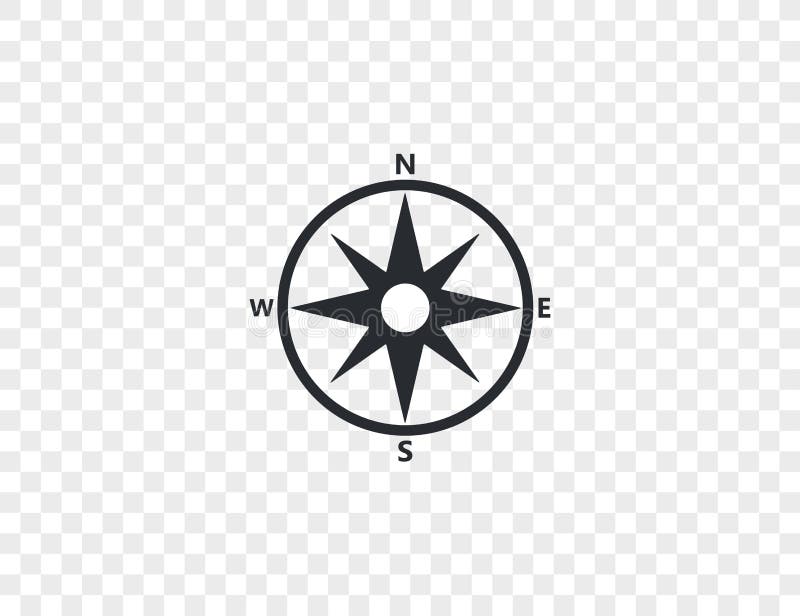 Compass, Navigation Icon on Transparent Background. Vector Illustration ...