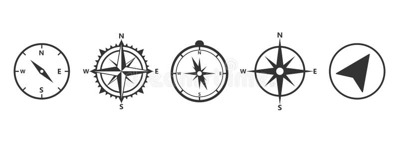 Compass, Navigation Icons Set. Vector Illustration Stock Vector ...
