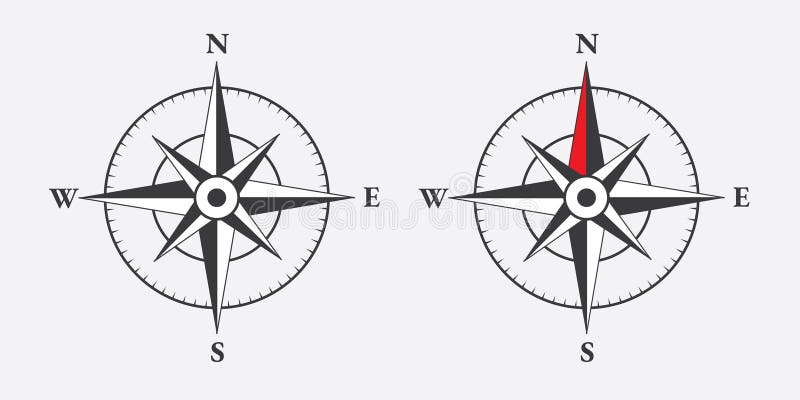 Compass Navigation Logo Icon Vector Flat Templates. Illustration Eps 10 ...