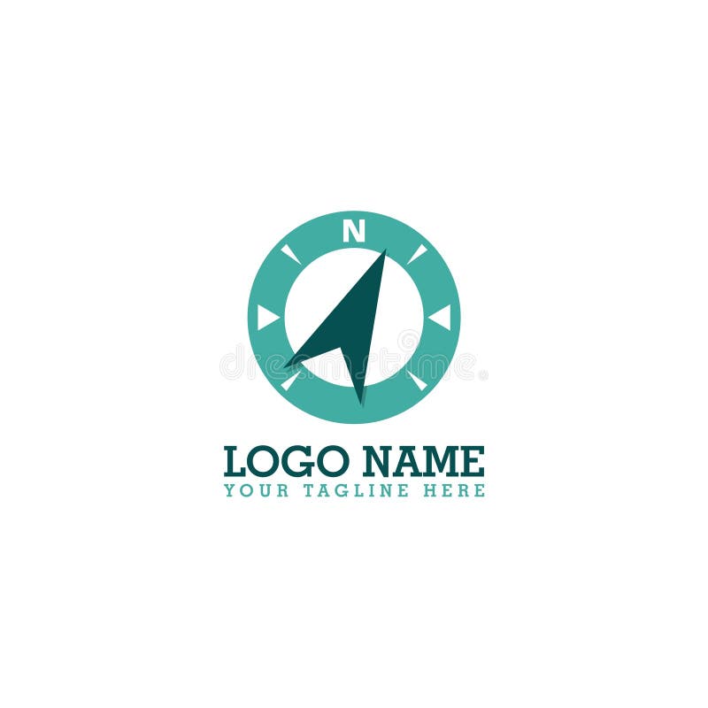 Compass Navigation Logo Template Icon with Shadow Stock Vector ...