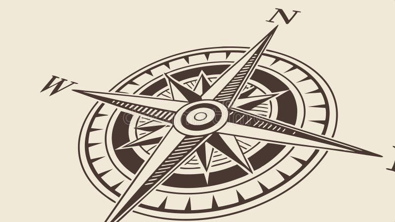 Compass, Navigation Tool and Travel Symbol Illustration Vector Design ...