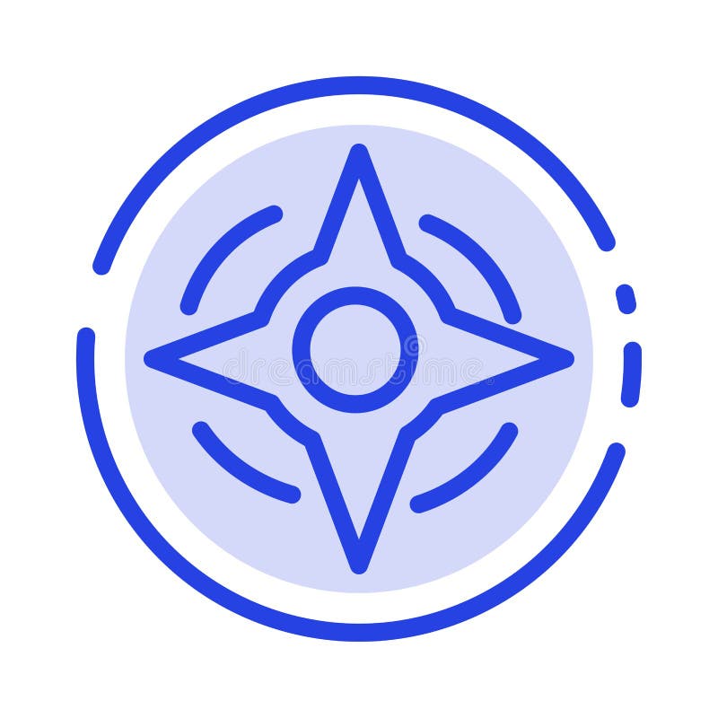 Compass, Navigation, Way Blue Dotted Line Line Icon Stock Vector ...