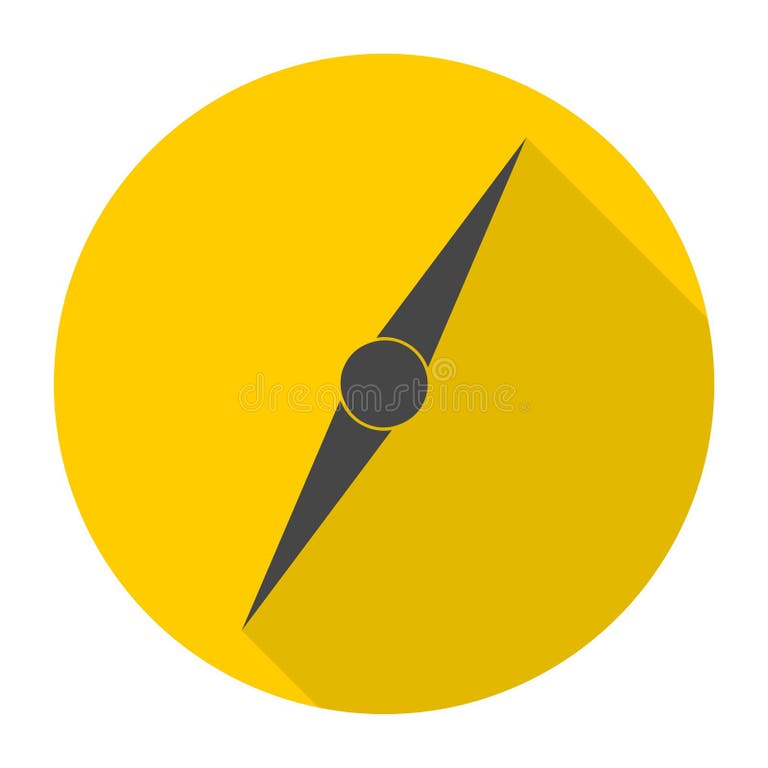 Compass Needle Icon with Long Shadow Stock Vector - Illustration of ...