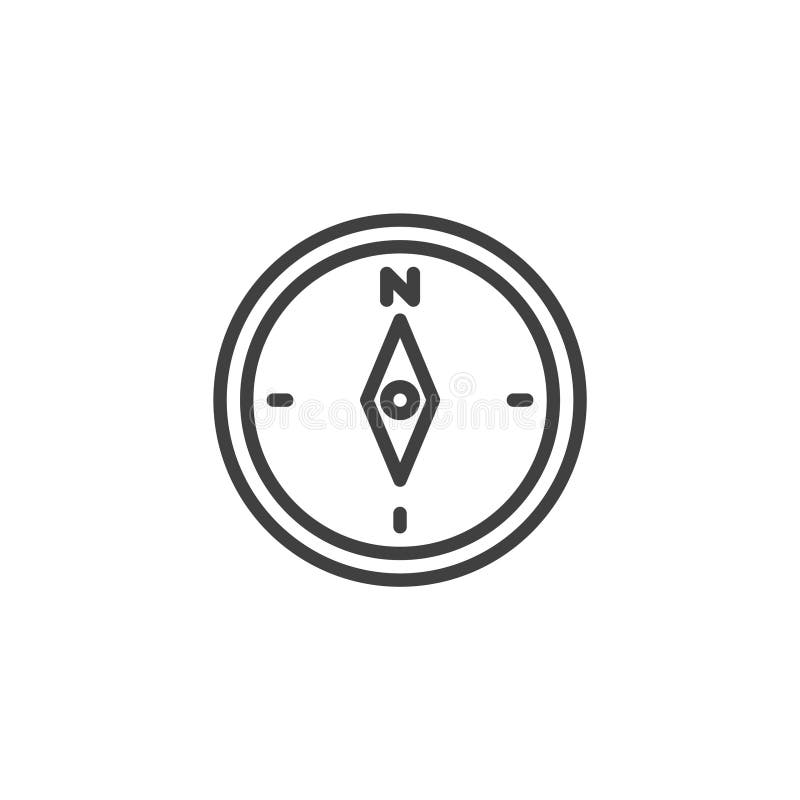 Compass Needle line icon stock vector. Illustration of sign - 355557254