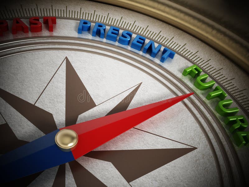 Compass Needle Pointing Future. 3D Illustration Stock Illustration ...