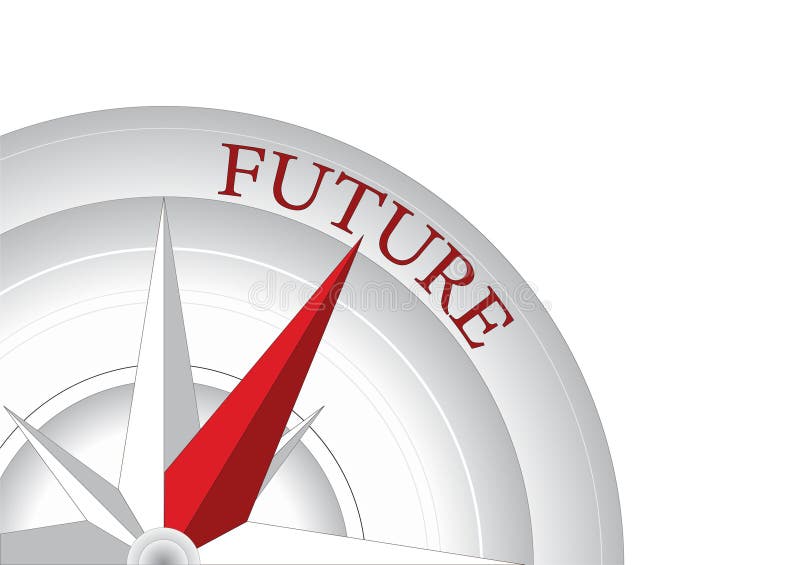 Compass with Needle Pointing with Future Text Stock Vector ...