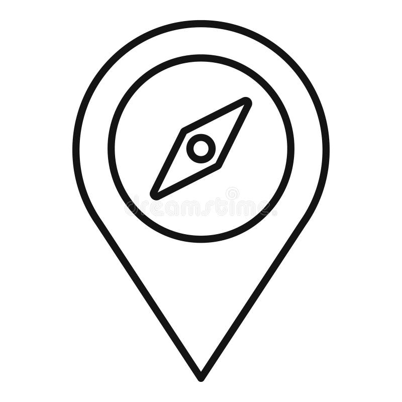 Compass Needle Pointing North Inside Location Pin Icon Stock ...