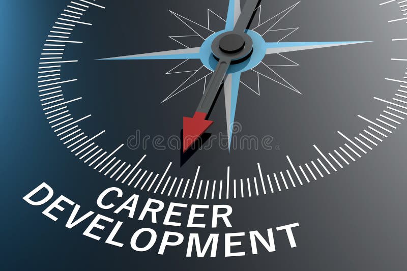 Compass Needle Pointing To Career Development Word Stock Illustration