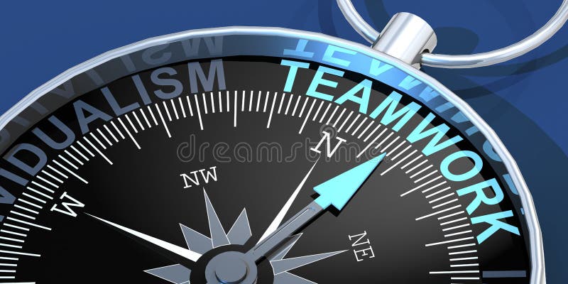 Teamwork Compass Illustration Design Stock Illustration - Illustration ...