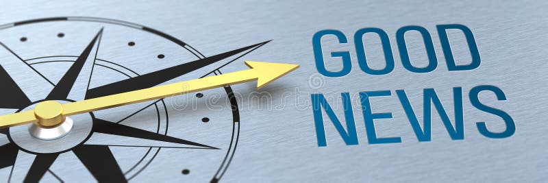 Compass Needle Pointing To the Words Good News - 3d Rendering Stock ...