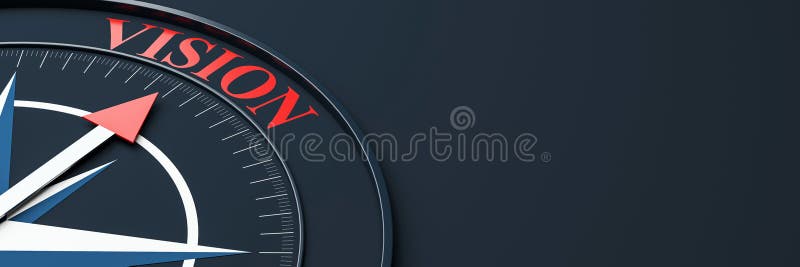 Compass Needle Pointing Toward the Word "VISION" Stock Illustration ...
