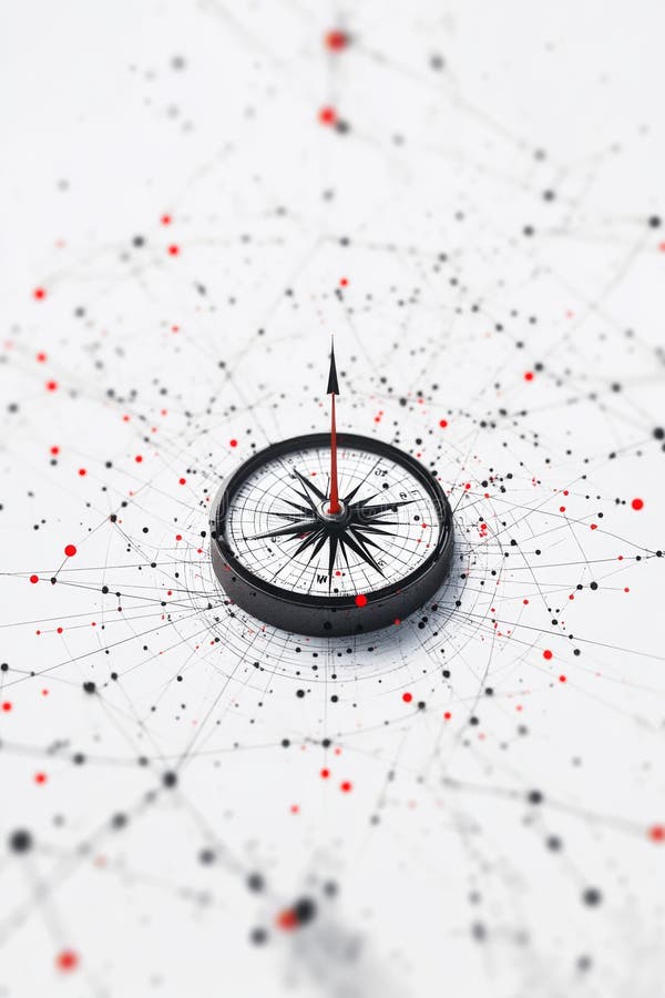 Data-Driven Navigation Compass Stock Illustration - Illustration of ...