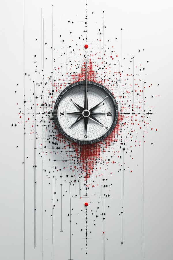 Data-Driven Navigation Compass Stock Illustration - Illustration of ...